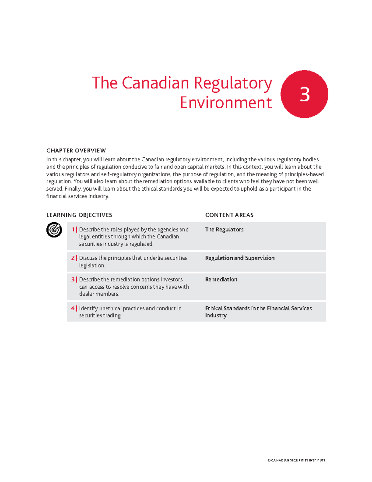 Chapter 3 - notes - 3 The Canadian Regulatory Environment CHAPTER ...