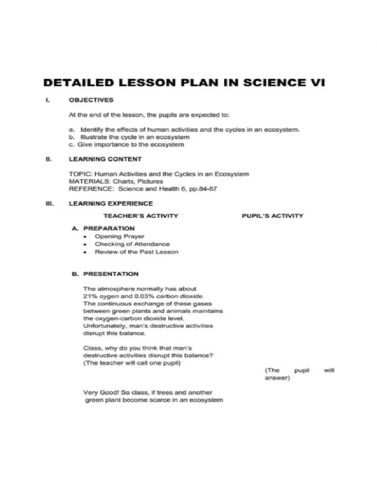 DLP 6 - detailed lesson plan in science 6 - Physical Education ...