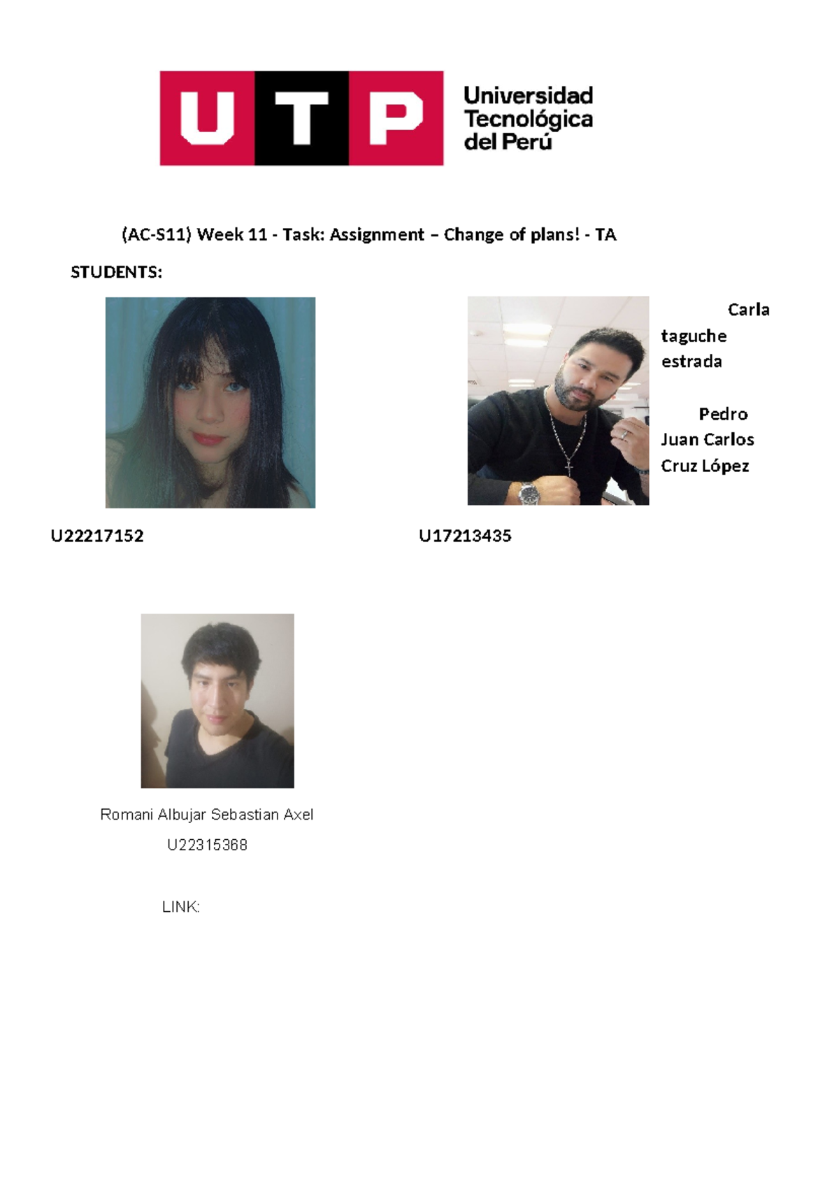 Week 11 - Change of plans - TA - (AC-S11) Week 11 - Task: Assignment – Change of plans! - TA ...