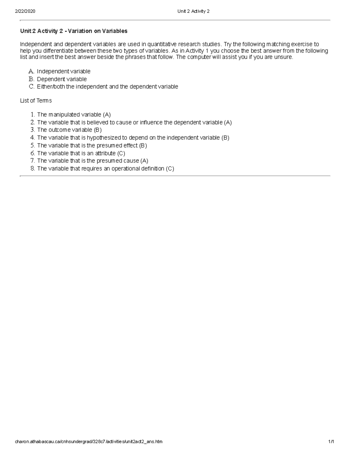 Unit 2 Activity 2 - FFFF - 2/22/2020 Unit 2 Activity 2 - Studocu