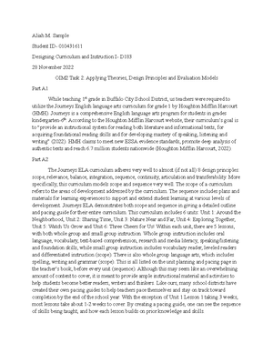 D183 Task 3 - Passed - Task 3: Evaluating curriculum alignment A. Vertical Alignment Current ...