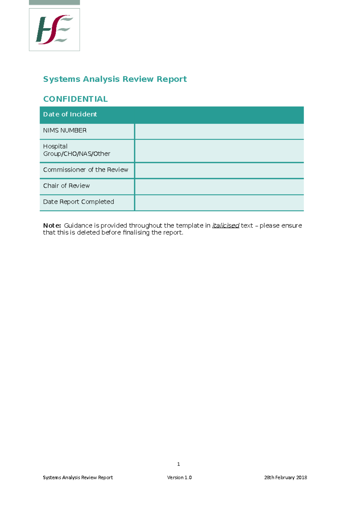 Systems analysis review report template - Systems Analysis Review ...