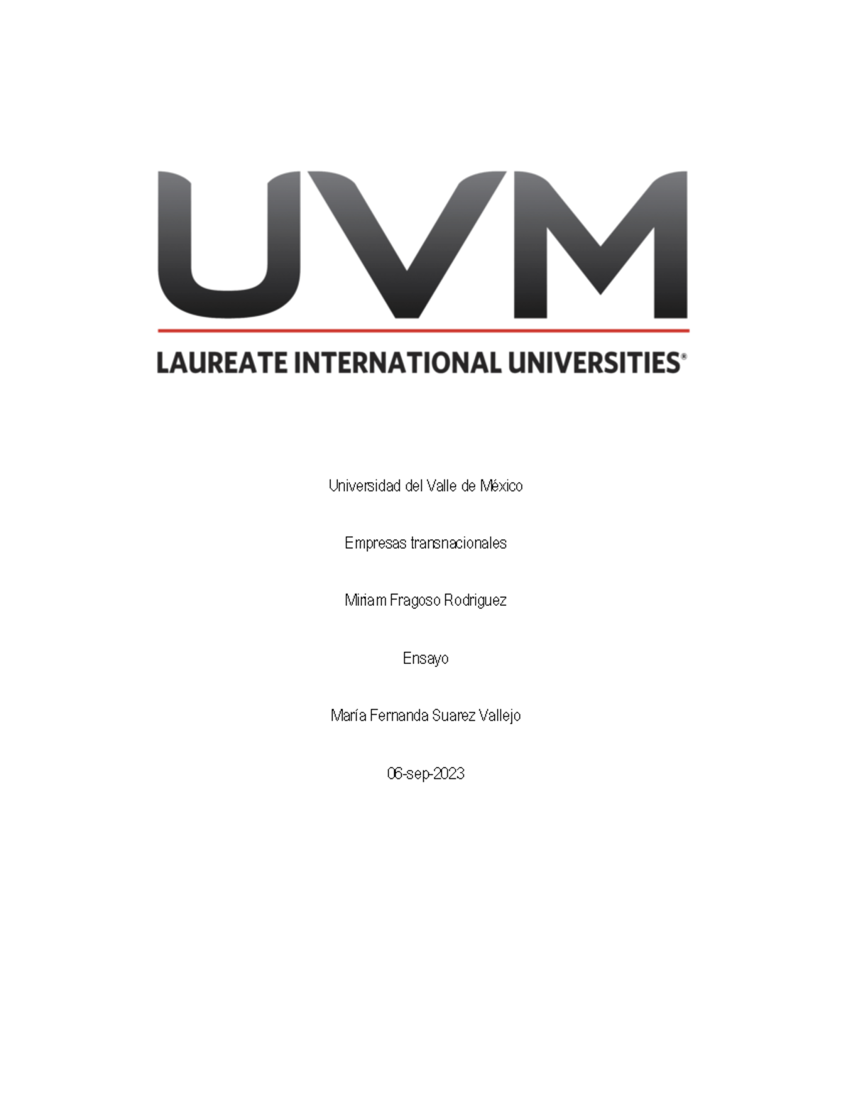 Ensayo ET MFSV - bjhj - Empresas trasnacionales - UVM - Studocu