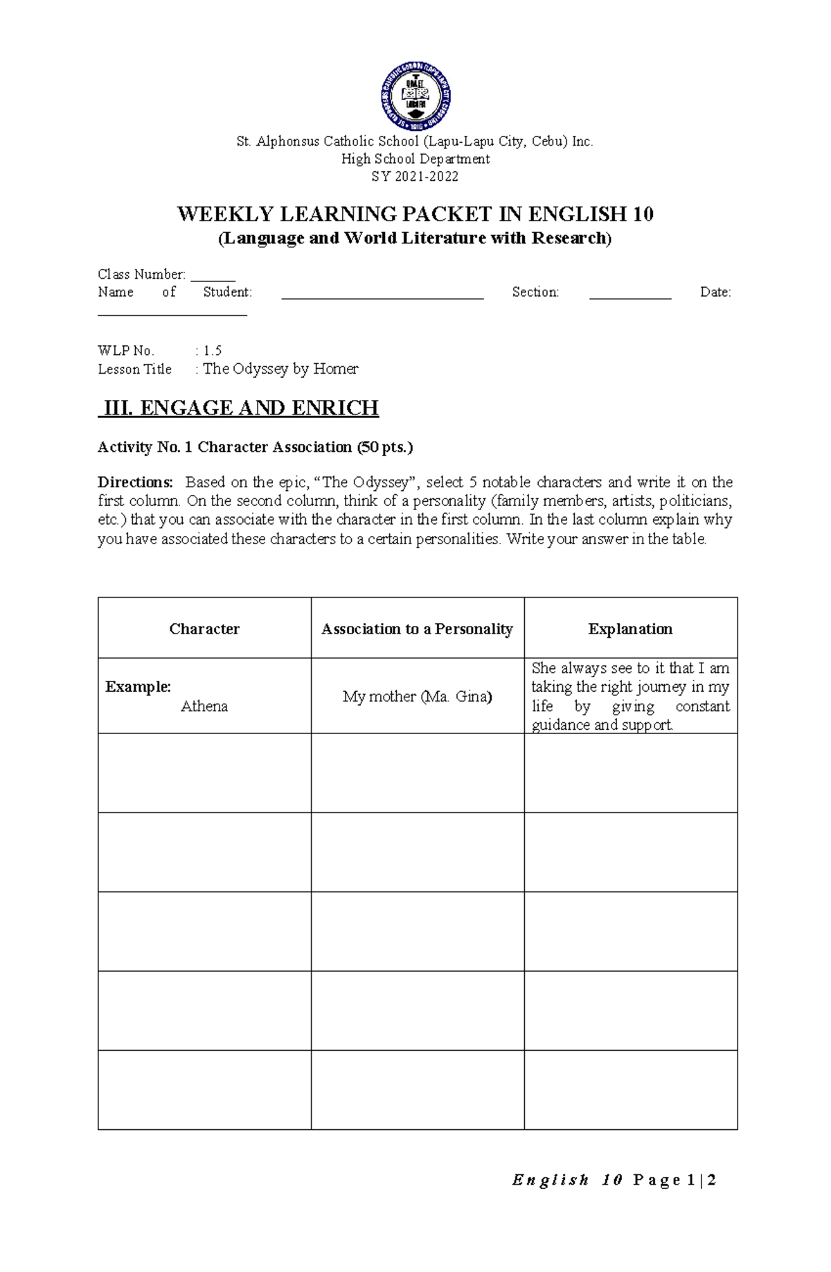 Engage AND Enrich 1.5 - wqeq - St. Alphonsus Catholic School (Lapu-Lapu ...