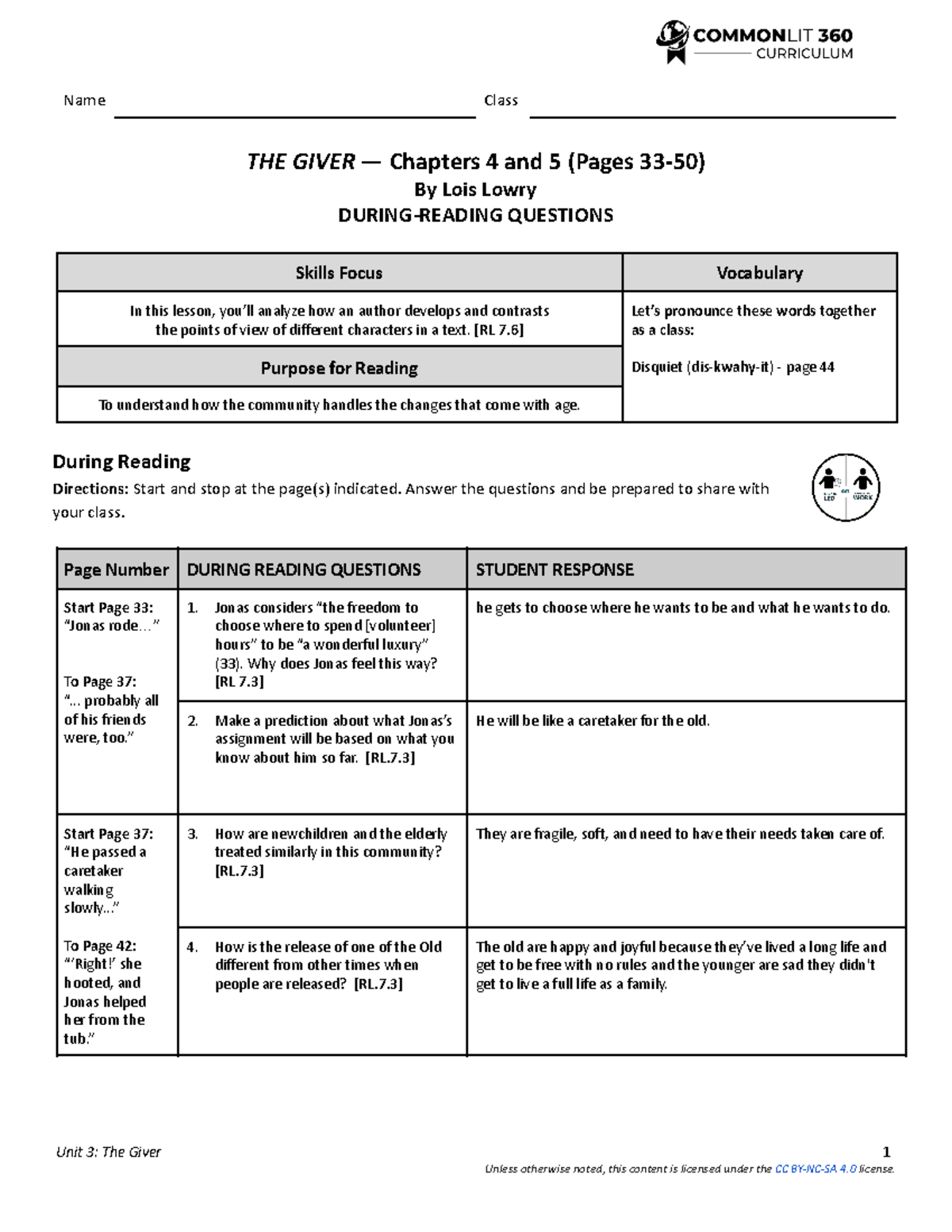 Copy of Copy of 7G Unit 3 The Giver Chap 4-5 Questions Student COPY Ed1 ...
