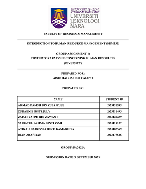 HRM 433 - Latest - GROUP ASSIGNMENT PERFORMANCE MANAGEMENT AND ...