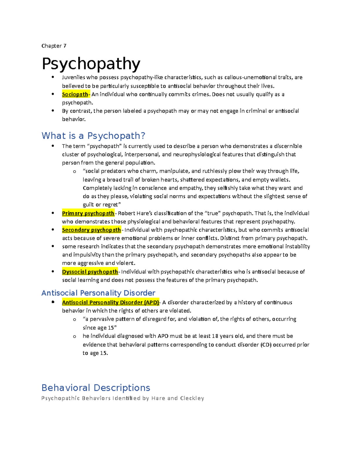 Module 4 - notes - PSY 310 - SNHU - Studocu