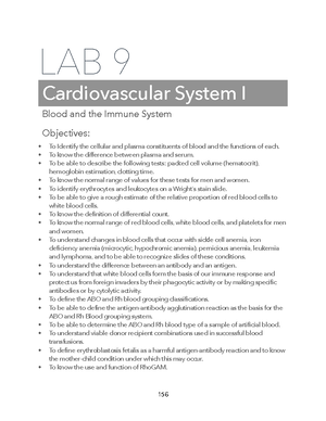 Lab Manual Lab 10 - Cardiovascular System - LAB 10 Cardiovascular ...