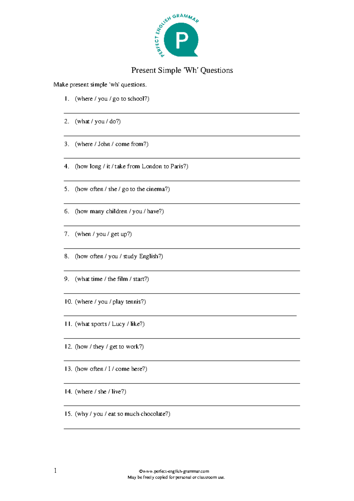 Present simple form wh-questions other-verbs - 1 ©perfect-english ...