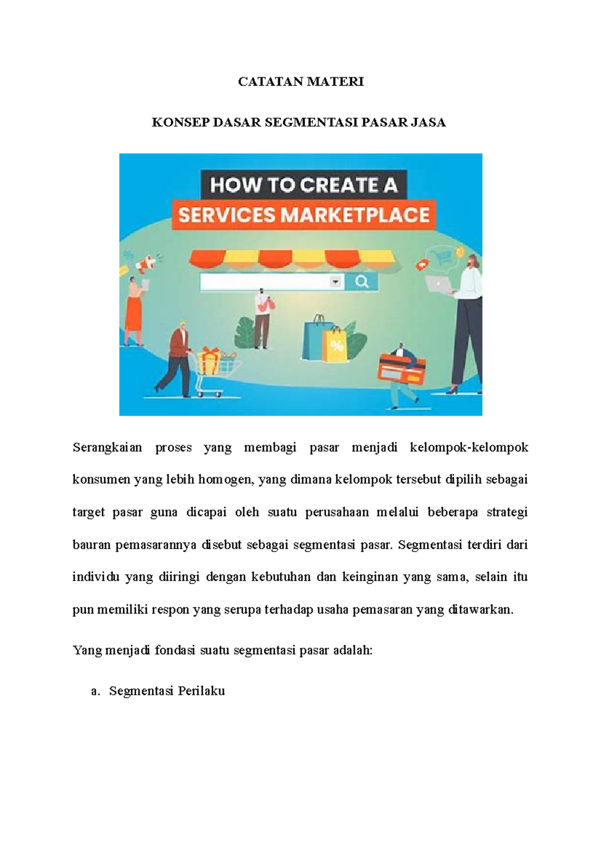 Konsep Dasar Segmentasi Pasar Jasa dan Pariwisata - CATATAN MATERI ...