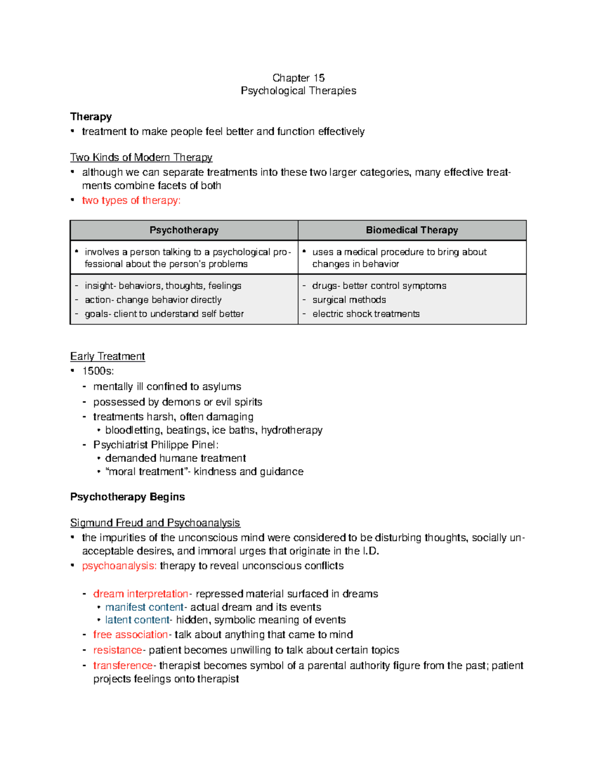 Chapter 15- Psychological Therapies - Chapter 15 Psychological ...
