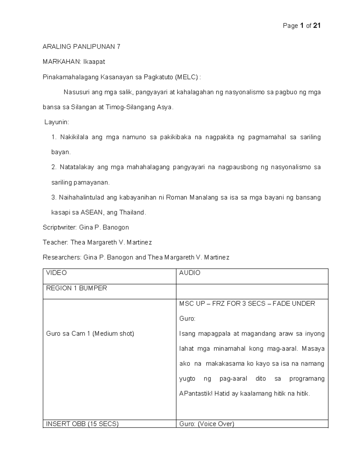 AP7-Bidyo Bayani - Heneral Roman Manalang - ARALING PANLIPUNAN 7 ...