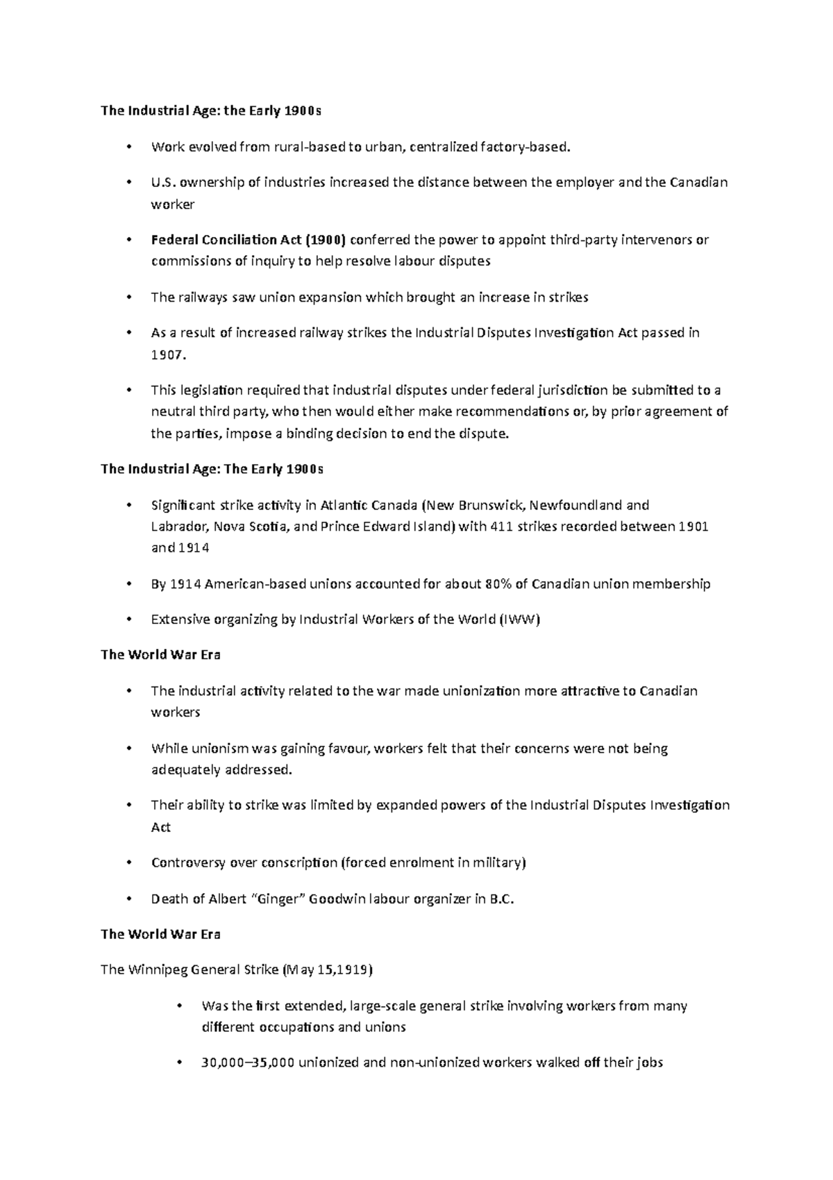 Ch3 part 2 - imp notes - The Industrial Age: the Early 1900s Work ...