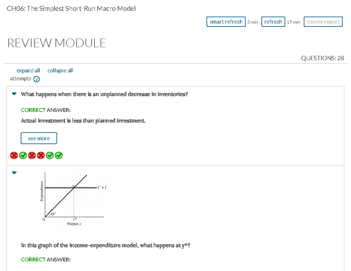 Dynamic Study Modules - Review CH06 The Simplest Short-Run Macro Model ...
