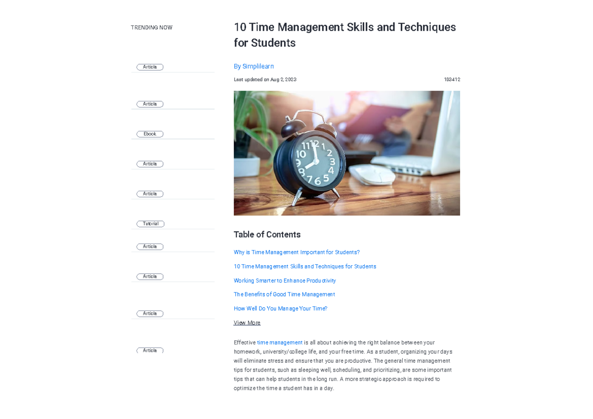 10 Time Management Skills and Techniques for Students - As a student ...