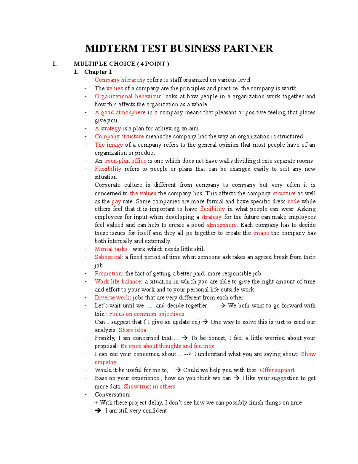 Midterm TEST Business Partner - MIDTERM TEST BUSINESS PARTNER I ...
