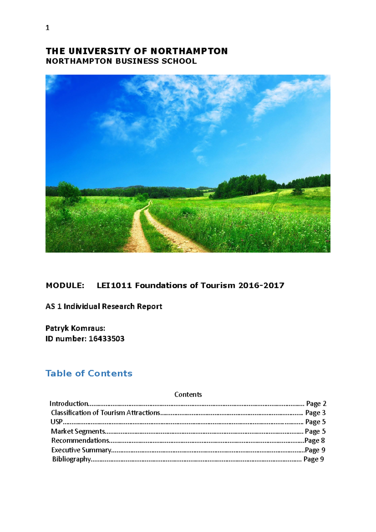 AS 1 Individual Research Report Essay - 1 THE UNIVERSITY OF NORTHAMPTON ...