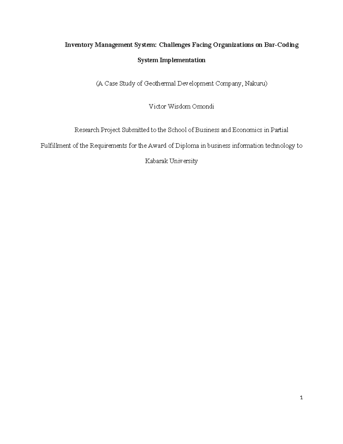 Project Final COPY Updated - Inventory Management System: Challenges ...