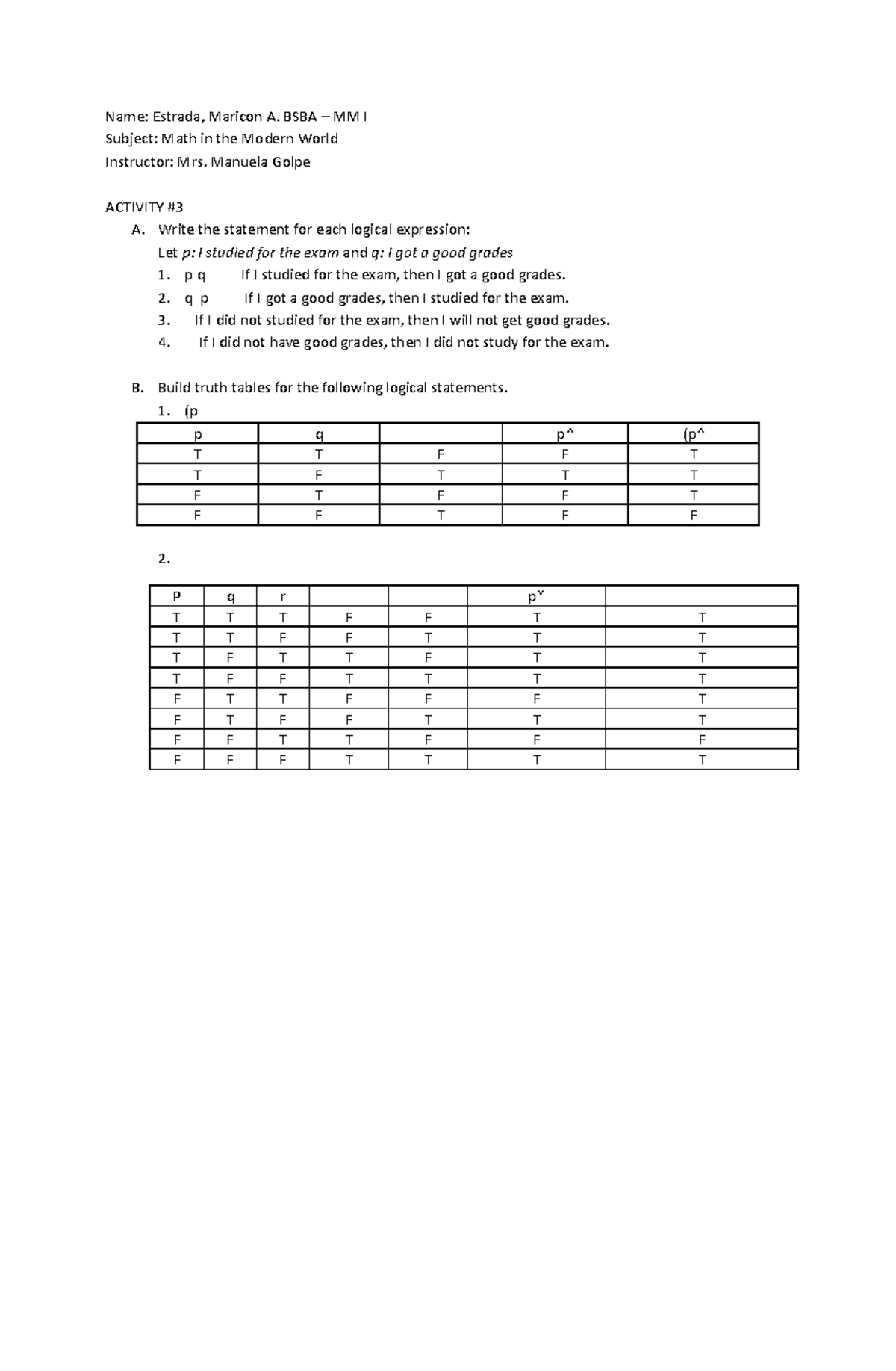Estrada,Maricon(Activity #3 MMW) - Name: Estrada, Maricon A. BSBA – MM ...