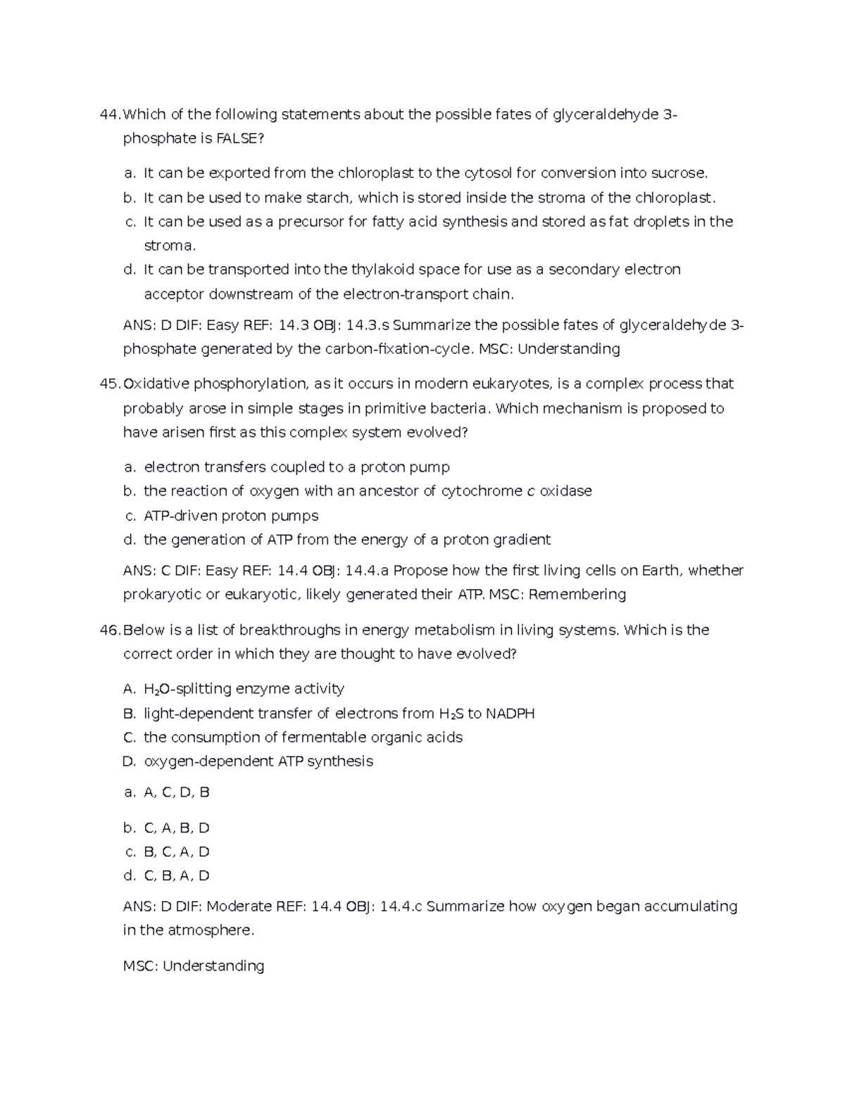 Section 9 - practice questions given for midterm - Chm 344 - Concordia ...