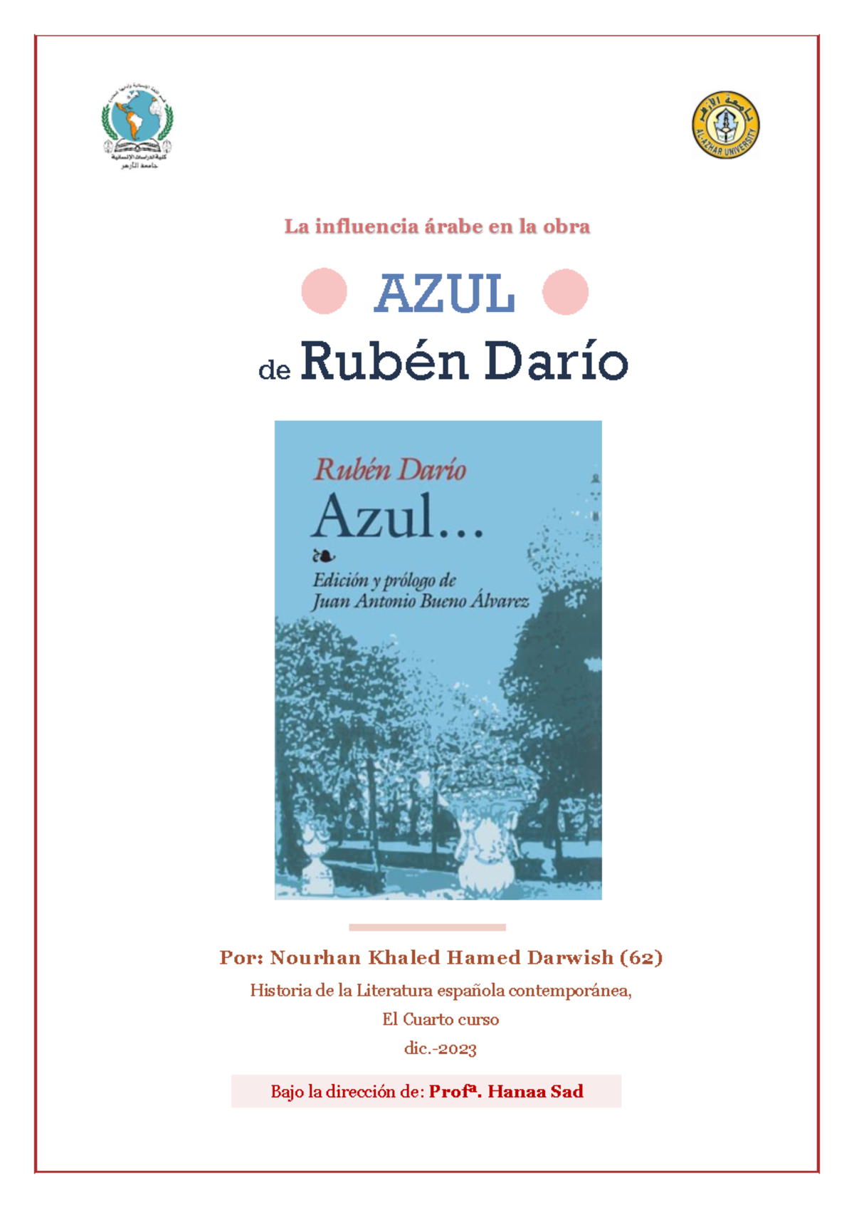 AZUL - AZUL de Rubén Darío La influencia árabe en la obra Por: Nourhan ...