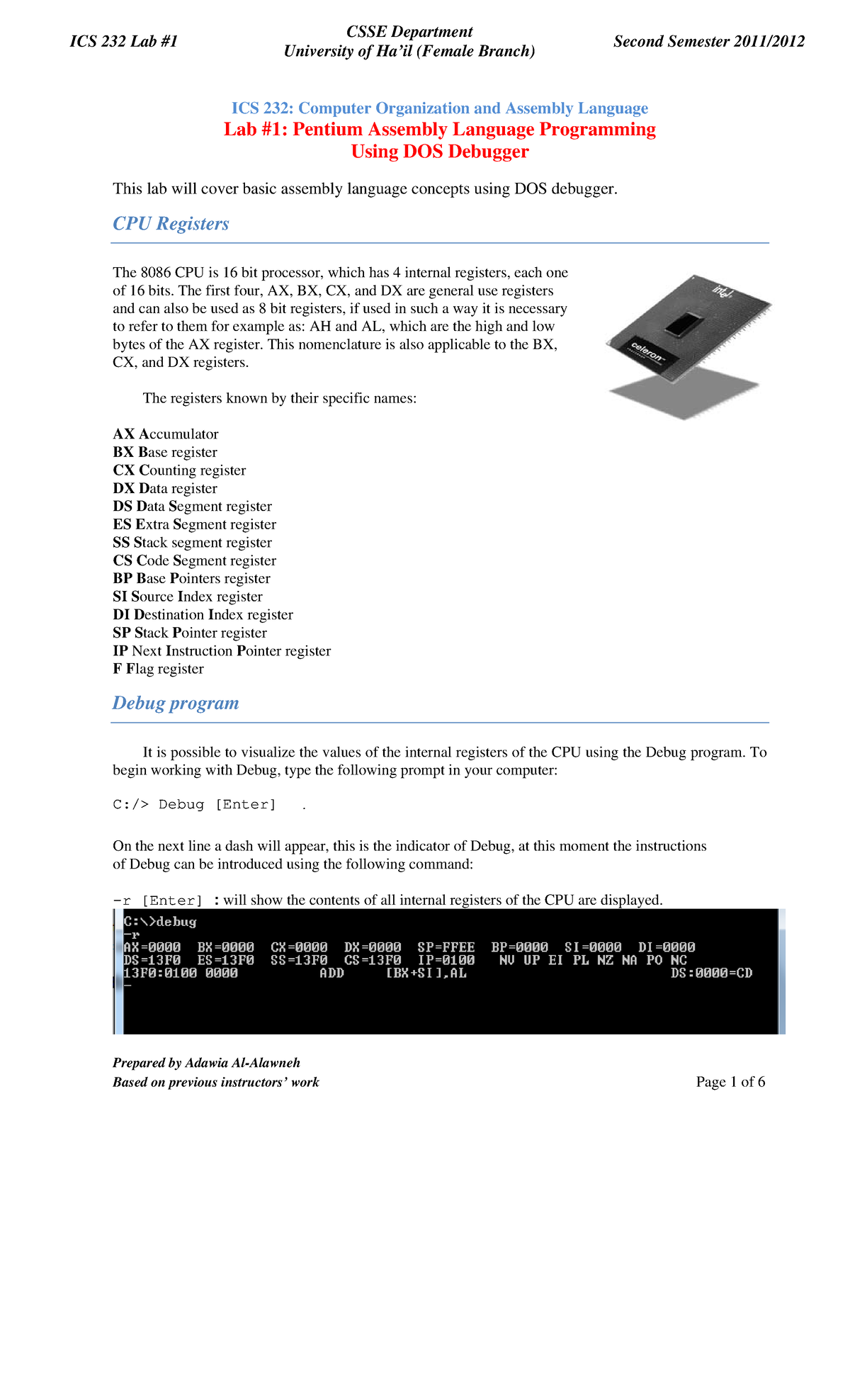 ICS232 Lab1 2012 02 - Laboratory Activity - ICS 232 Lab University of ...