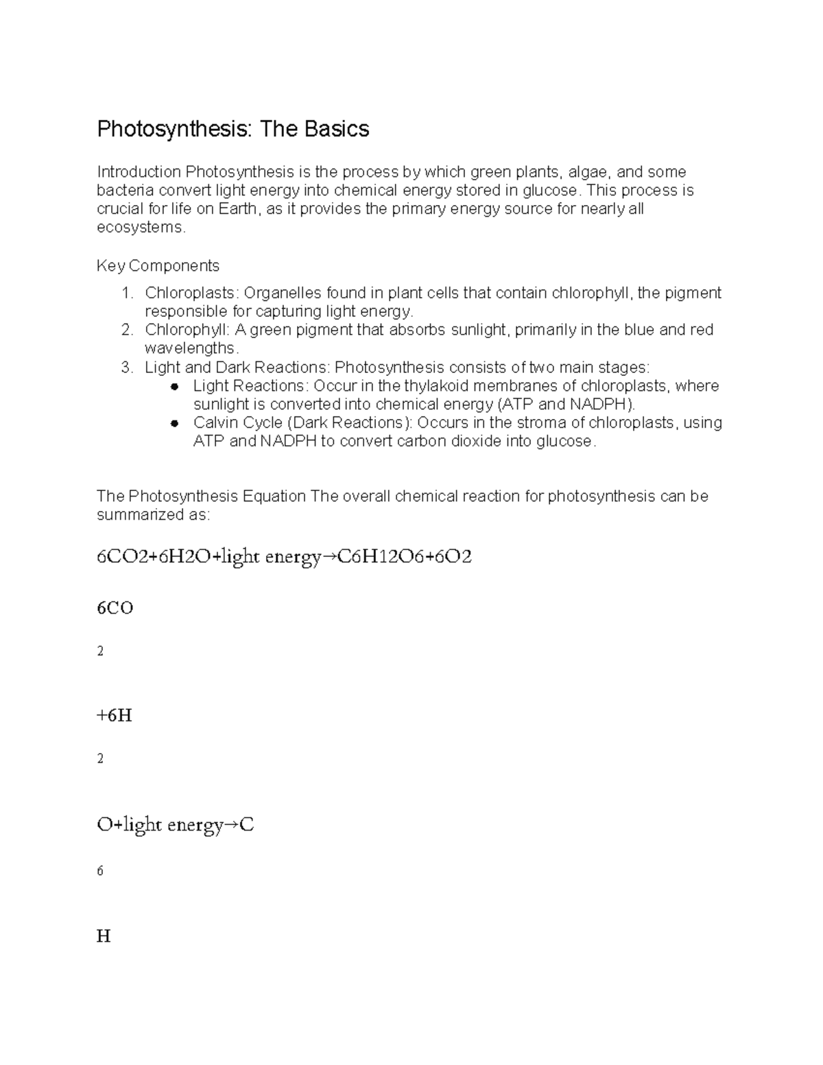 Photosynthesis The Basics - Photosynthesis: The Basics Introduction ...