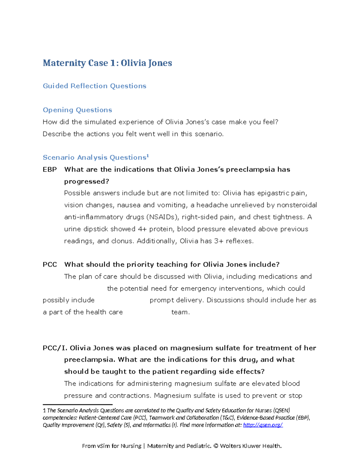 Olivia Jones GRQ wrd - Vsim lab - Maternity Case 1: Olivia Jones Guided ...