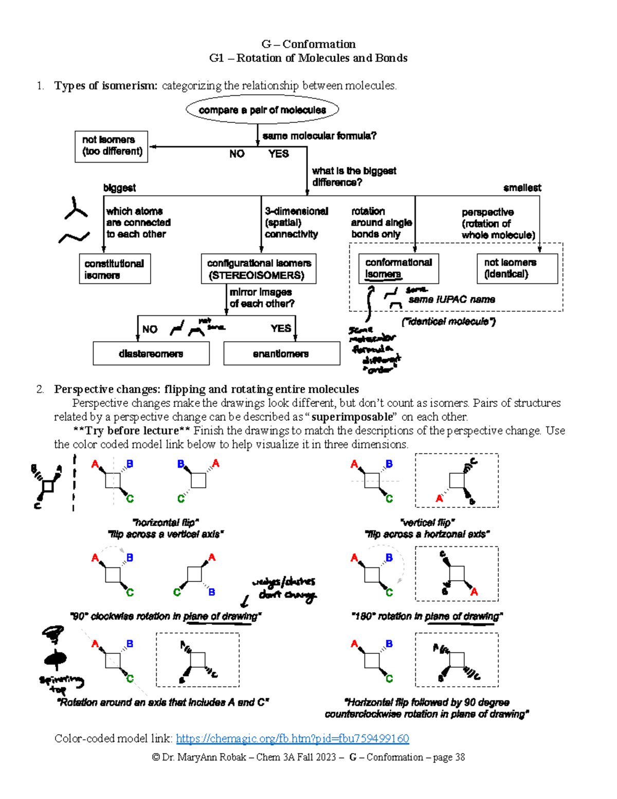 Fa23 3A Lec G - Lecture notes - © Dr. MaryAnn Robak – Chem 3A Fall 202 ...
