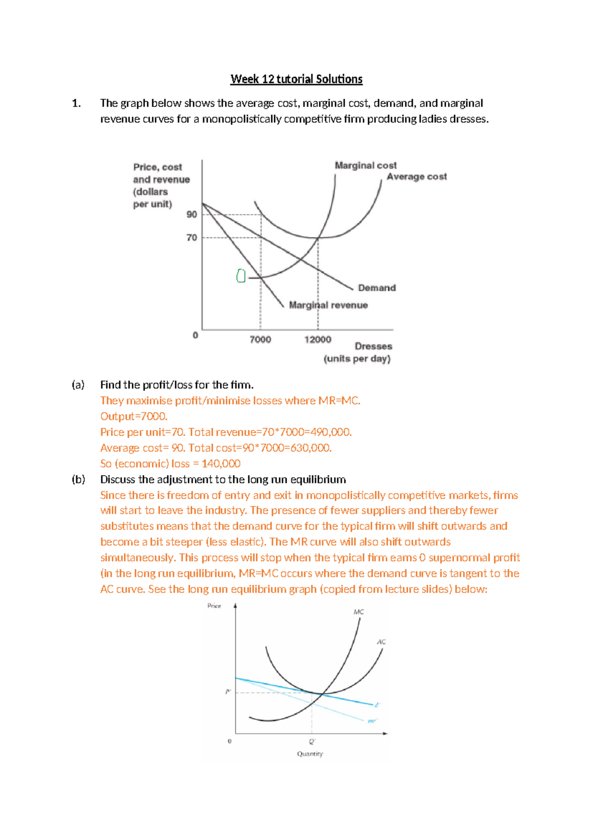 Week 12 tutorial solutions - Week 12 tutorial Solutions The graph below ...
