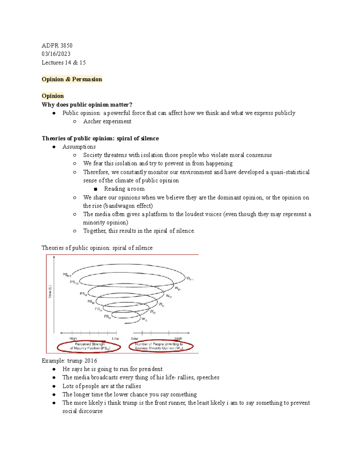 ADPR Lectures 14 AND 15 - NOTES - ADPR 3850 03/16/ Lectures 14 & 15 ...