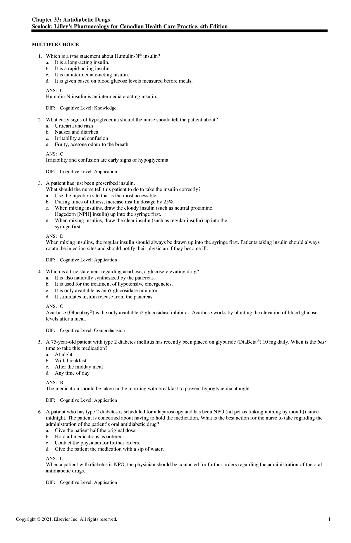 Exam View - Chapter 33 - NURS 507 - UBC - Studocu