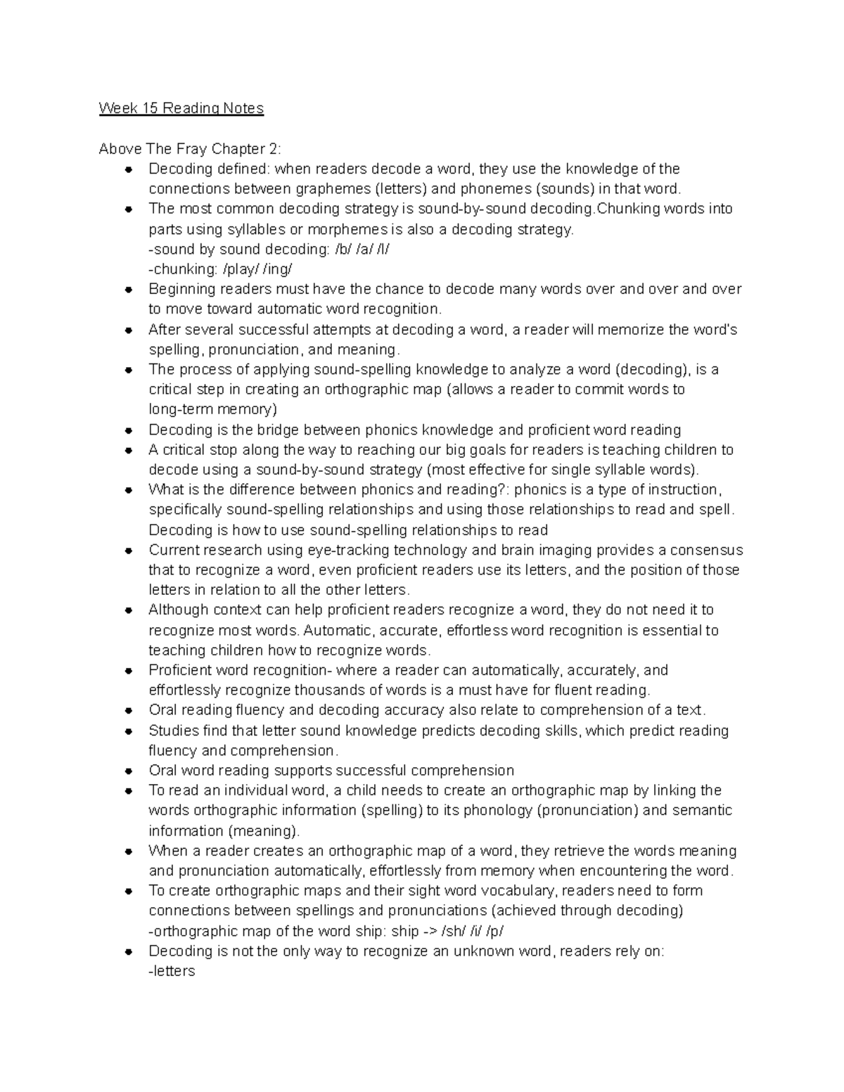 Week 15 Reading Notes - Week 15 Reading Notes Above The Fray Chapter 2 ...