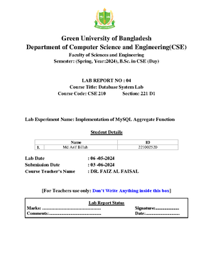 DLD lab - 1. TITLE OF THE LAB REPORT EXPERIMENT Implementing All ...