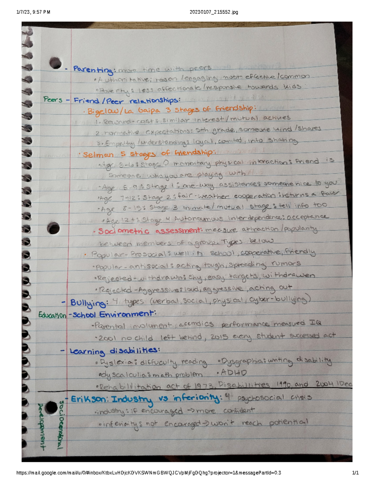 Unit 5 part 2 - week five, middle childhood with R. Lookadoo - PSY 2305 ...