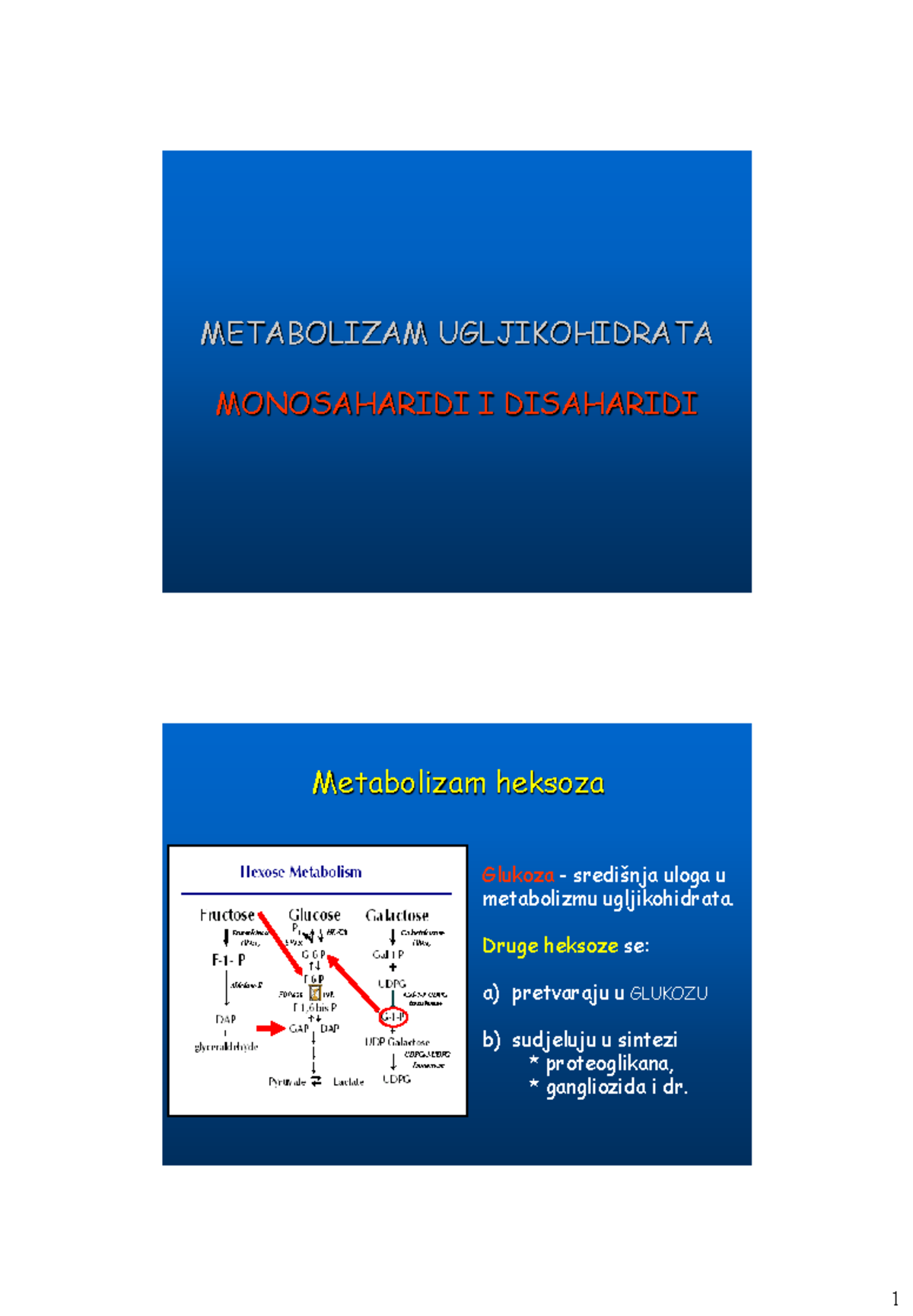 P 7 - Fruktoza, galaktoza-metabolizam - METABOLIZAM UGLJIKOHIDRATA ...