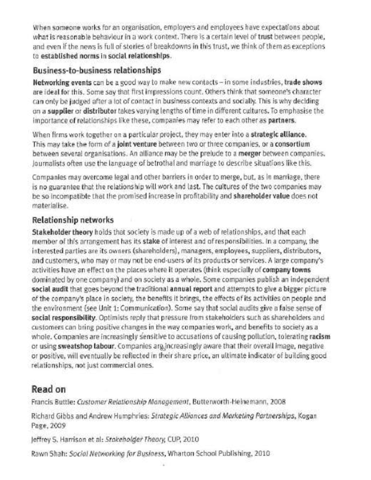 Articles for reading Building relationships - english - Studocu