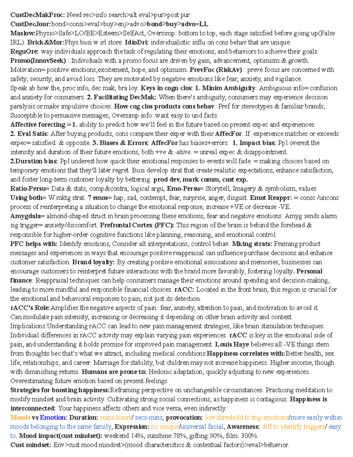 Cheat sheet consumer manav - CustDecMakProc: Need rec>info search>alt ...