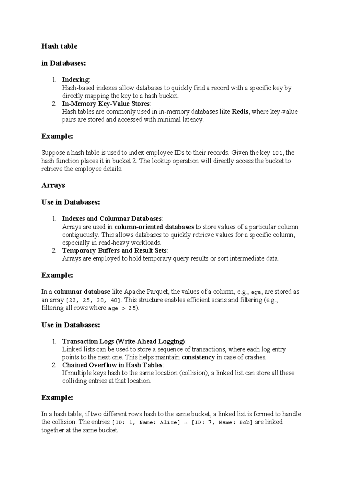 Assignment One Data Structure Hash Table In Databases 1 Indexing 9642