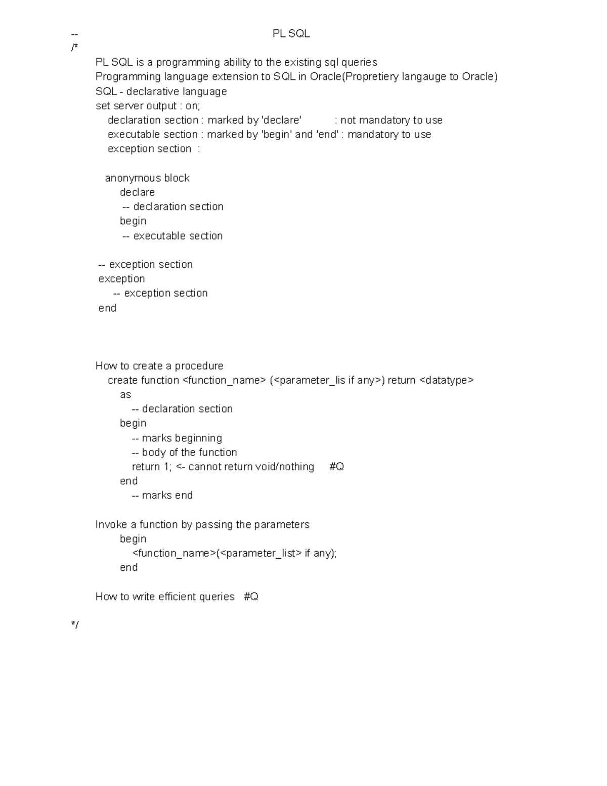 Pl Sql Database Technology Pl Sql Pl Sql Is A Programming