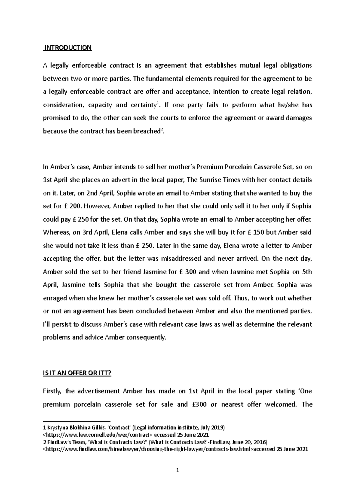 Y1 UKT Contract Law Assignment INTRODUCTION A Legally Enforceable y1-ukt-contract-law-assignment-introduction-a-legally-enforceable