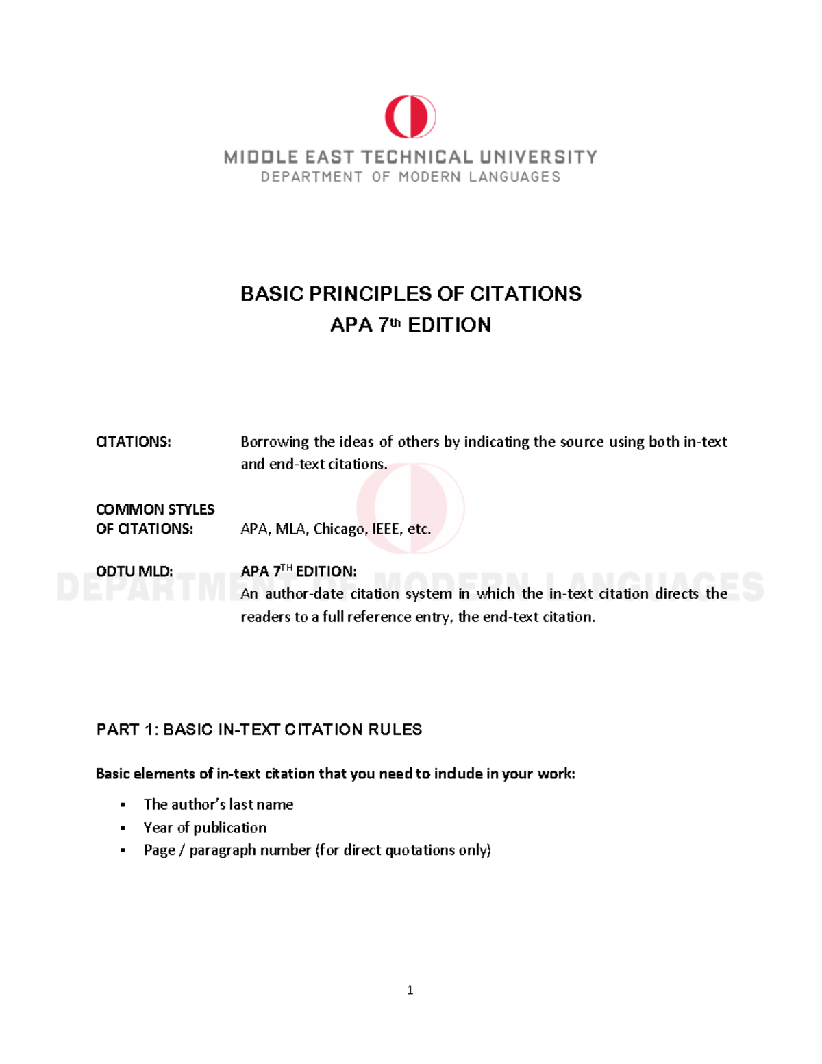 APA 7th Edition Guide - BASIC PRINCIPLES OF CITATIONS APA 7 th EDITION ...