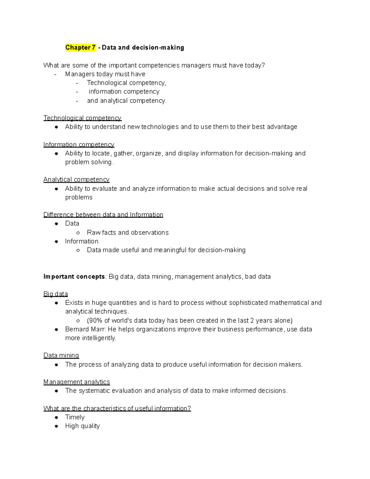 GMS Chapter 7 - Data and decision-making - Chapter 7 - Data and ...