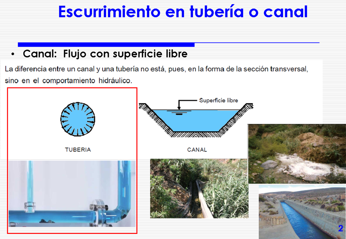 001 FU Chezy Manning Darcy - Escurrimiento en tubería o canal Canal ...