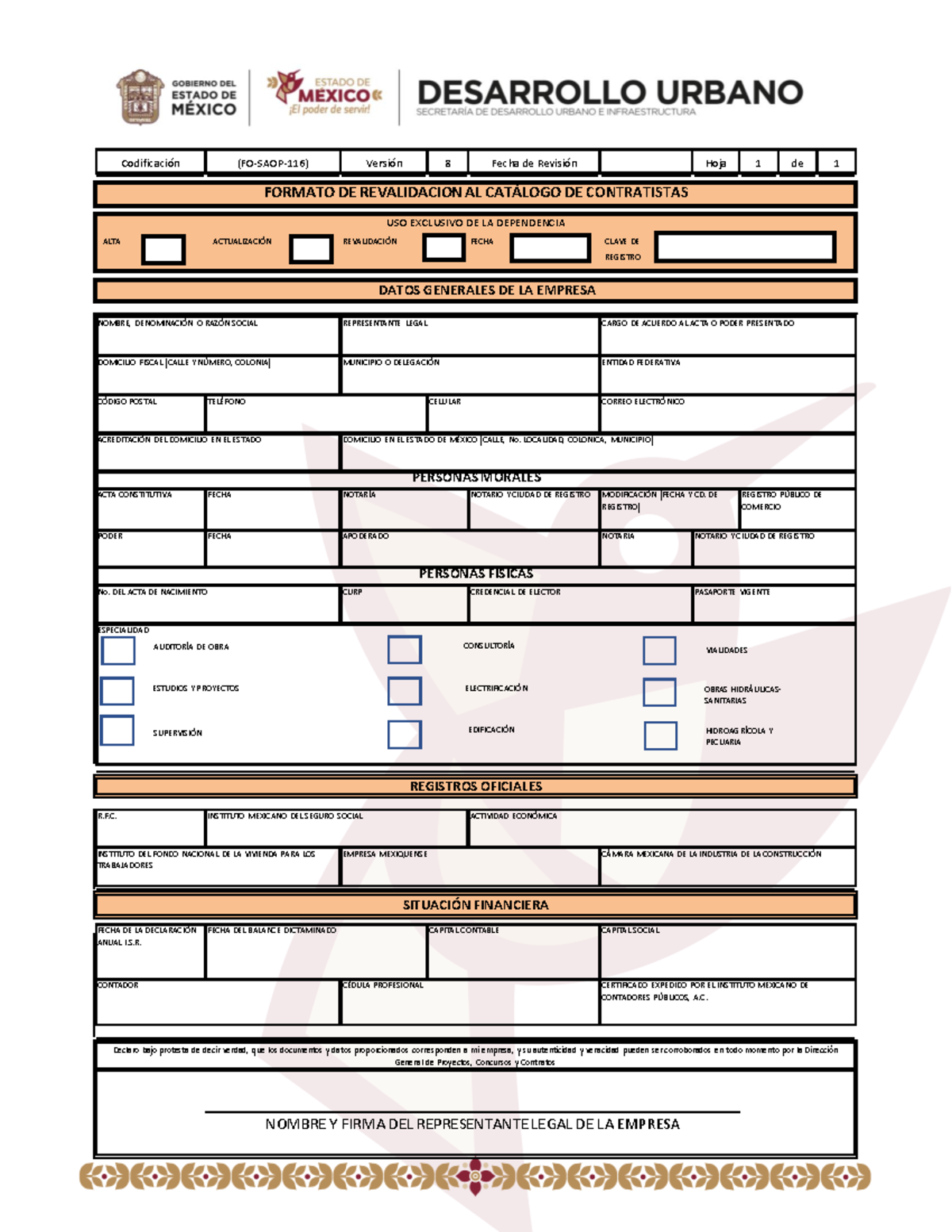 Formato Revalidacion (llenado) octubre - GISTRO Codificación (FO‐SAOP ...