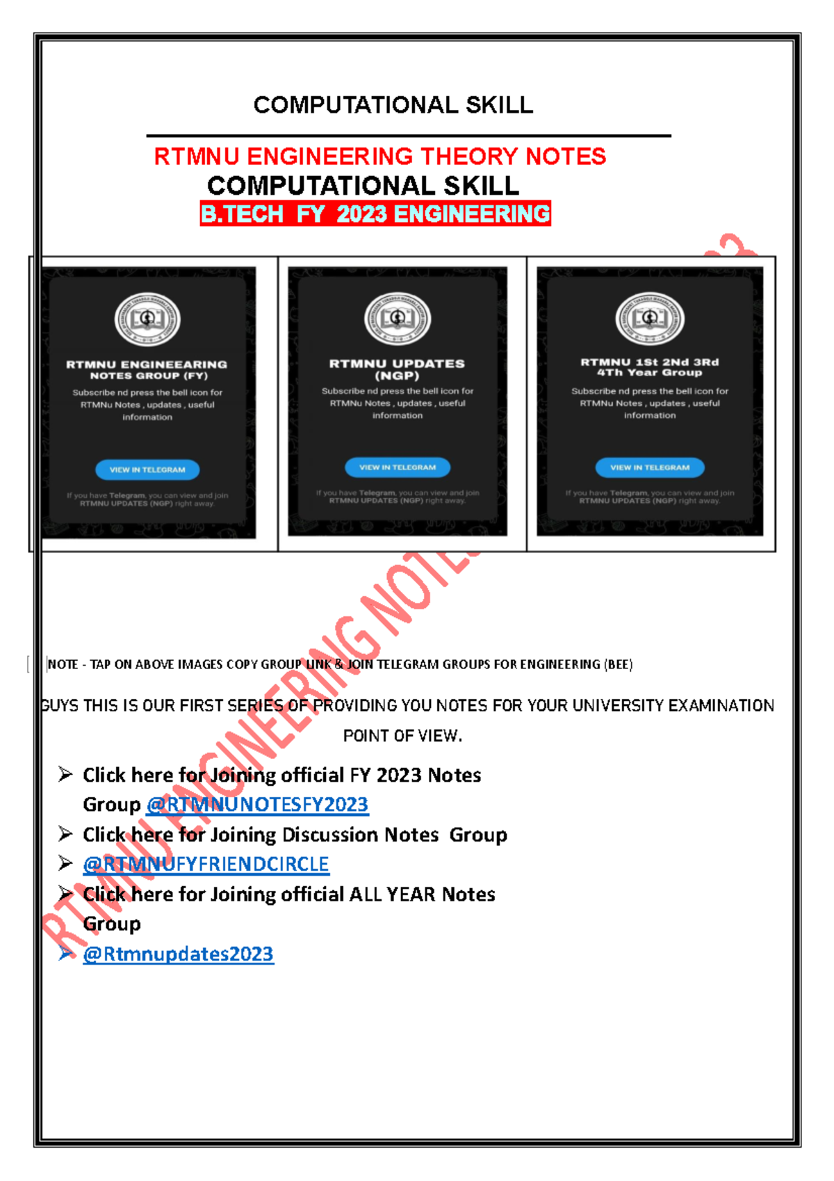 Computational Skills Theory Notes ALL Units - COMPUTATIONAL SKILL RTMNU ...