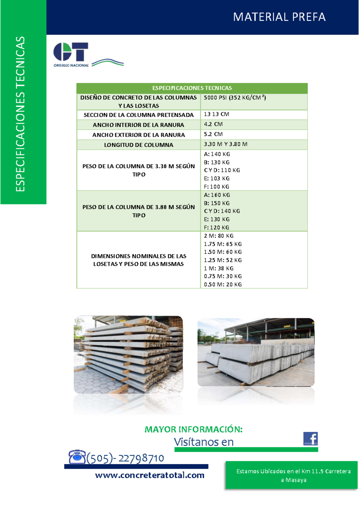 Ficha tecnica casas y muros prefabricados - ESPECIFICACIONES TECNICAS ...