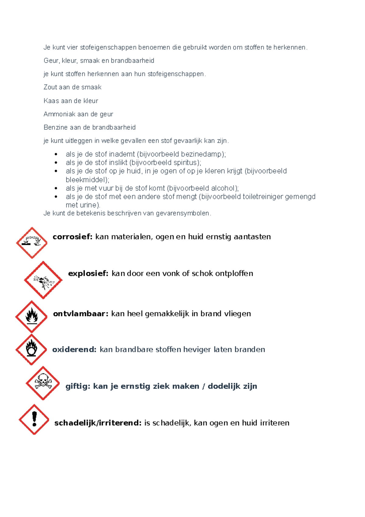 Nask leerdoelen 2.1 2.2 2.3 2 - Je kunt vier stofeigenschappen benoemen ...