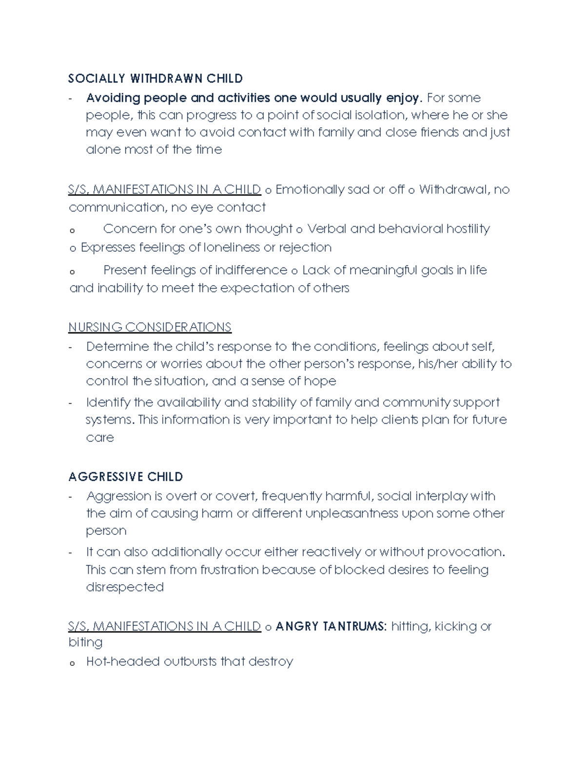 Socially Withdrawn Child - SOCIALLY WITHDRAWN CHILD Avoiding people and ...