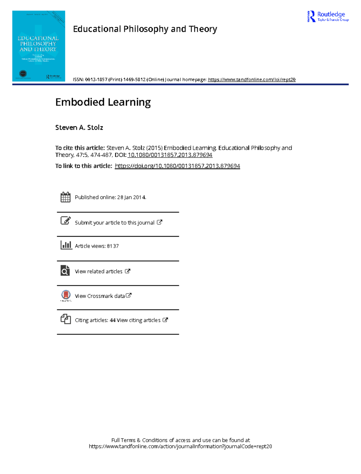 Embodied-Learning - Full Terms & Conditions of access and use can be ...